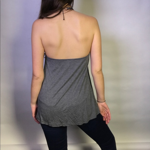 Haute Hippie | Tops | Haute Hippie Statement Necklace Gray Halter Top ...